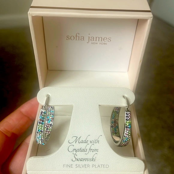 sofia james | Jewelry | Sofia James New York Beautiful Crystal Hoop ...